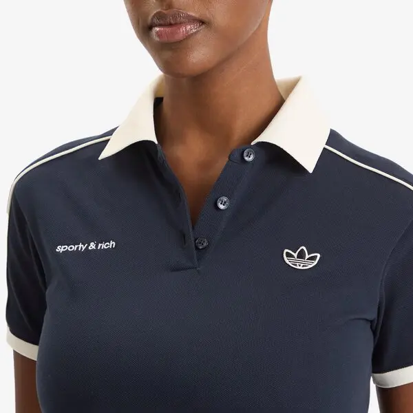 sporty & rich × adidas polo tee Adidas Pique Polo - Navy/White – Sporty & Rich